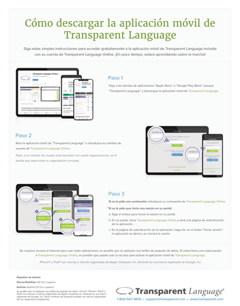 Transparent Language Library Marketing Kit - Handouts