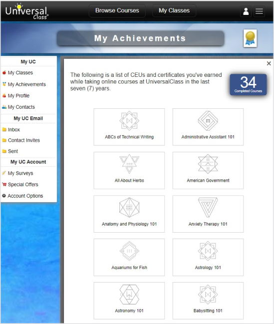 UniversalClass Library Marketing Kit - Screenshots